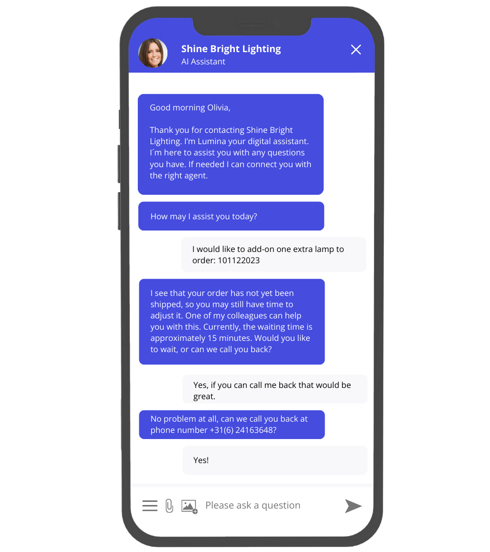 Human-like AI assistant for customer contact - Fastest time-to-value